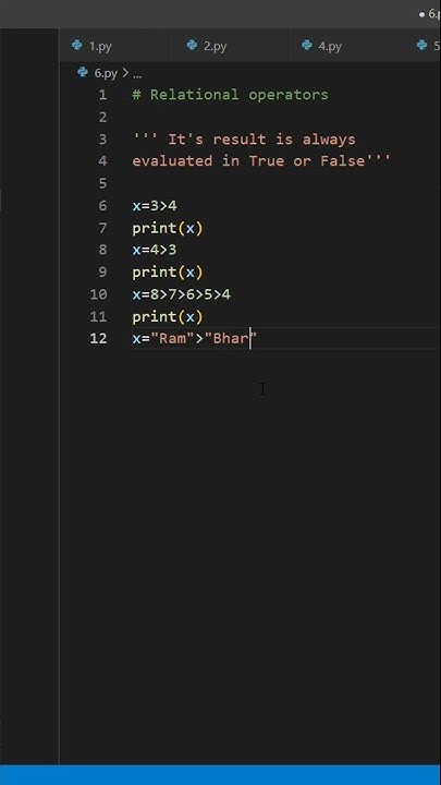 Relational operators in python... - YouTube