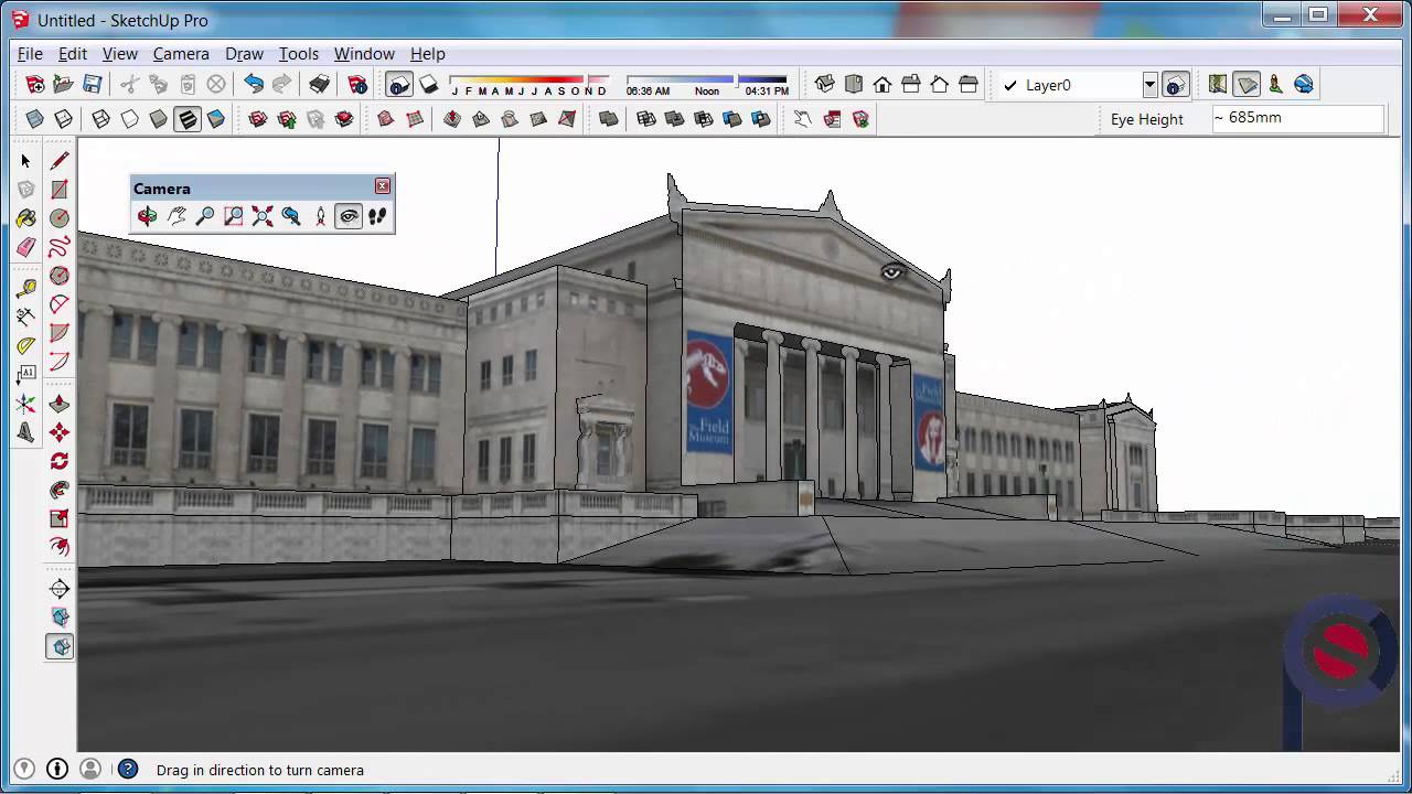 SketchUp - How to use the Position Camera Tool & Look Around Tool - YouTube