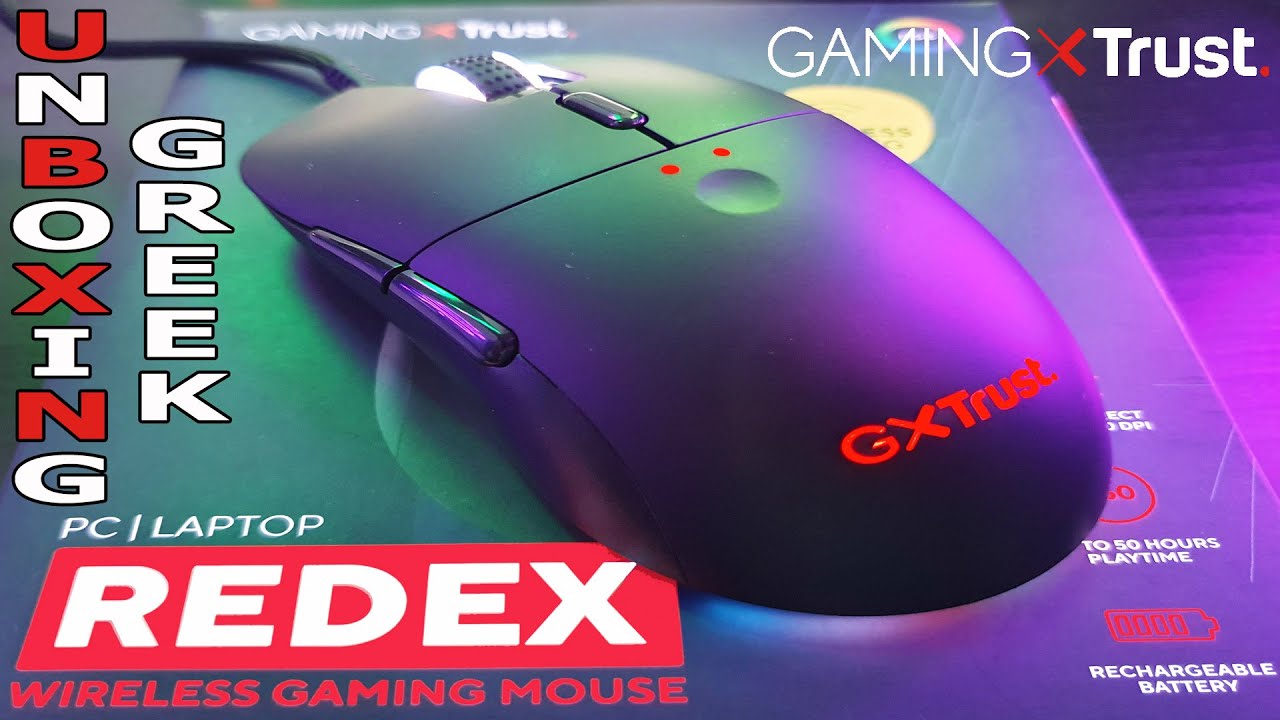 Trust GXT 980 Redex RGB Wireless Gaming Mouse Unboxing & Test (Greek ...