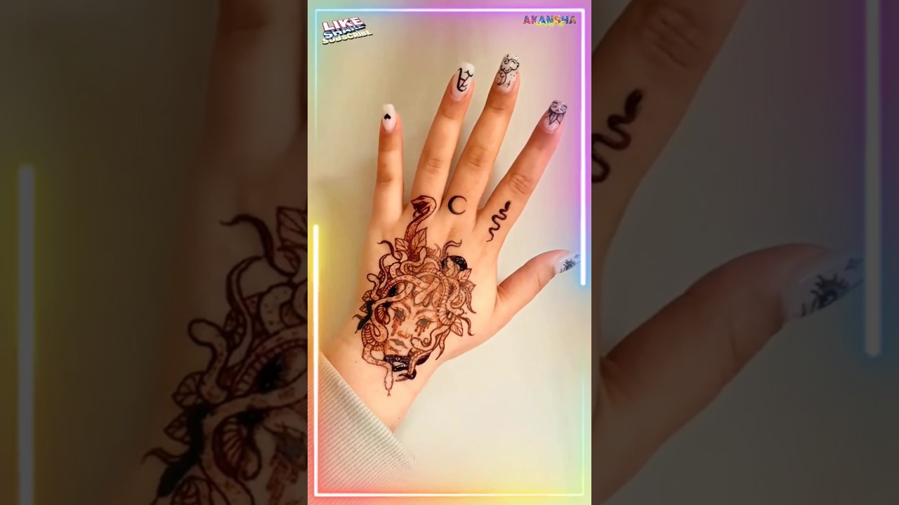 Stunning Medusa Henna Tattoo Design Tutorial | Red Henna Art ...