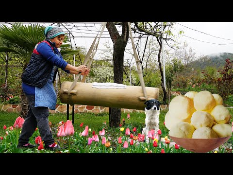 Traditional Azerbaijani Breakfast - Making Organic Butter at Home