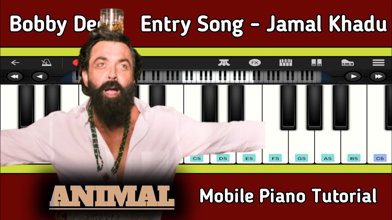 😍Animal Abrar's Entry - Jamal Kudu Song | Mobile Piano Tutorial ...