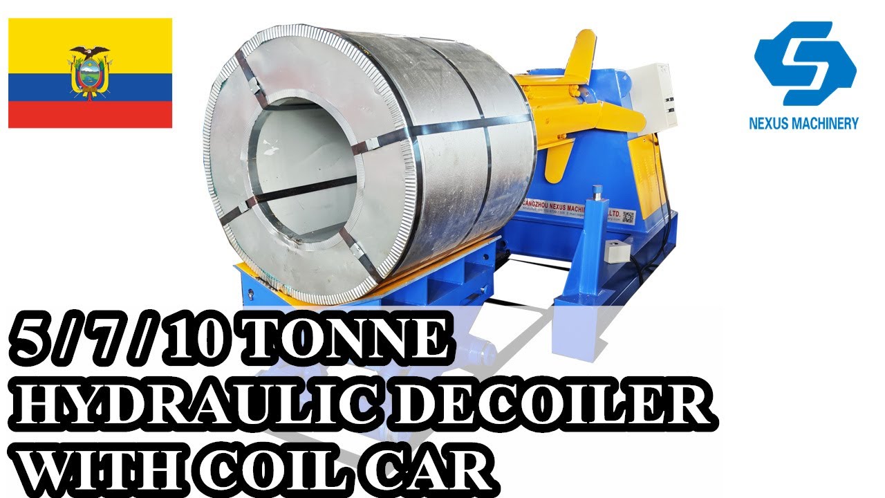 How to Load Metal Roll into Hydraulic Decoiler with Coil Car? - YouTube