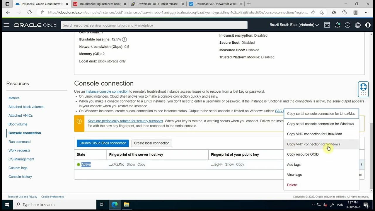 Oci Console Connection Youtube