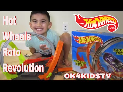 Hot Wheels Roto Revolution Multi 360 Loop Race Track Keelan's Corner ok4kids video 90