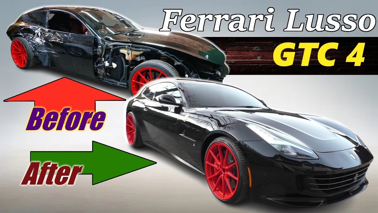 Rebuilding wrecked Ferrari Lusso in 14 minutes. | Rebuilding cars - YouTube
