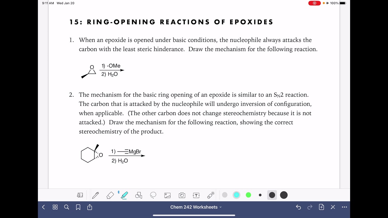 13a: Epoxide ring-opening reactions - YouTube