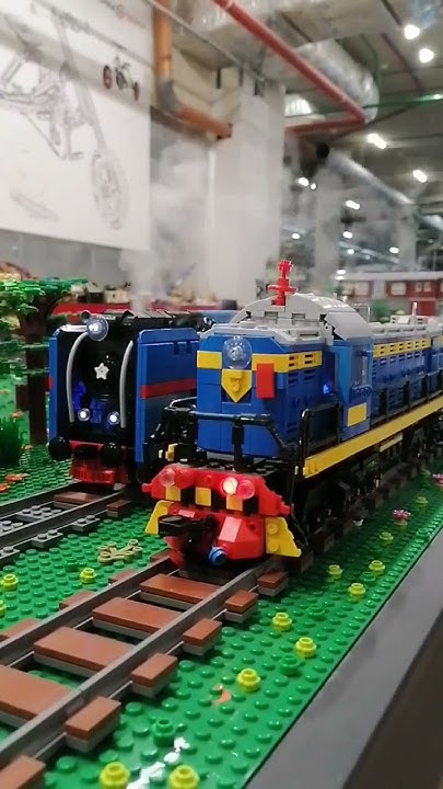 тепловоз ТЭМ2 и паровоз П36 близ станции "Найденовка" #lego #железная ...