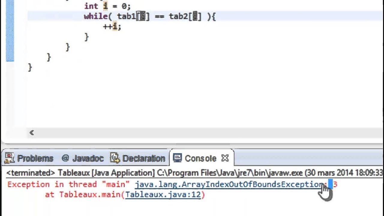 PROGRAMMER EN JAVA (Débutant) - 51 - Comparaison de tableaux élément par élément - YouTube