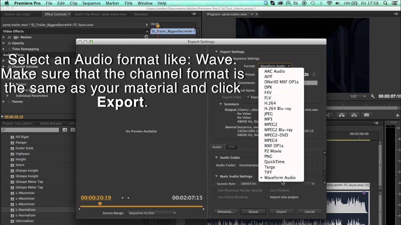 EBU R128, ATSC A85 Loudness Normalisation in Premier Pro - YouTube