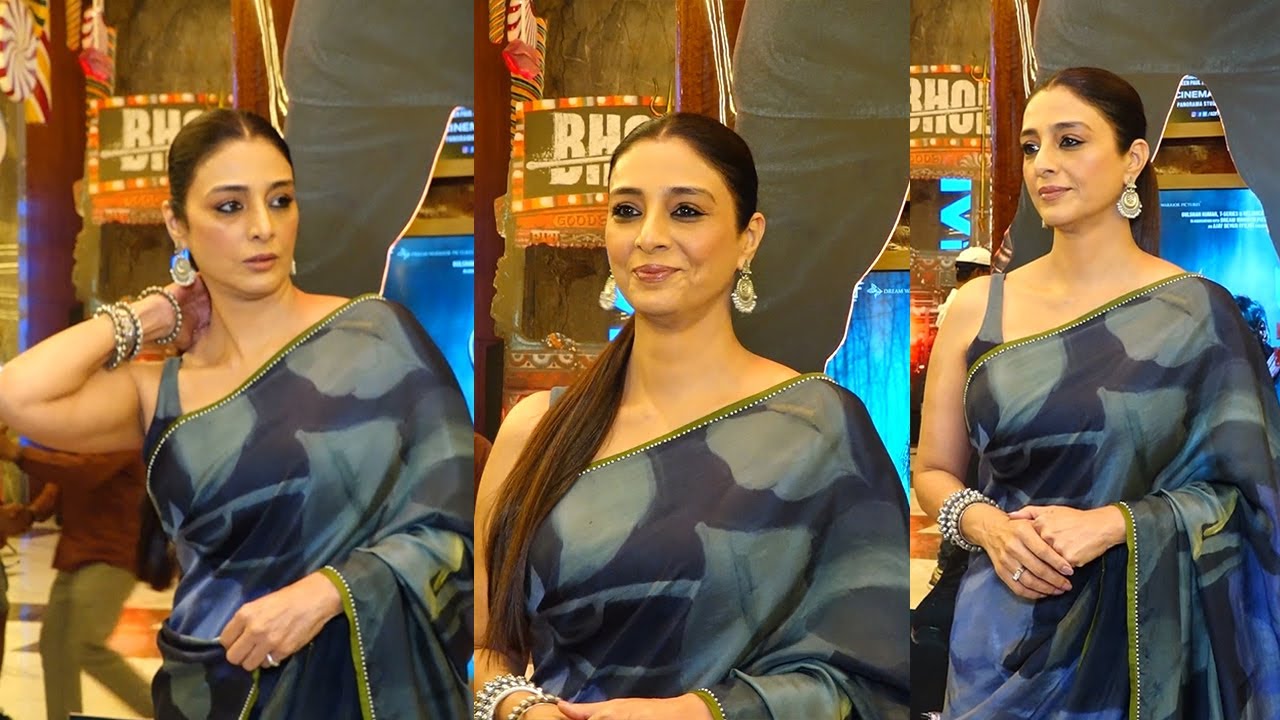 Tabu😱 Flaunts Her Huge Back In Desi Saree Look At Bholaa Trailer Launch ...