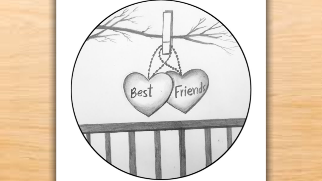 BFF Drawing Easy Step by Step / Best Friends Drawing Easy / Friendship ...