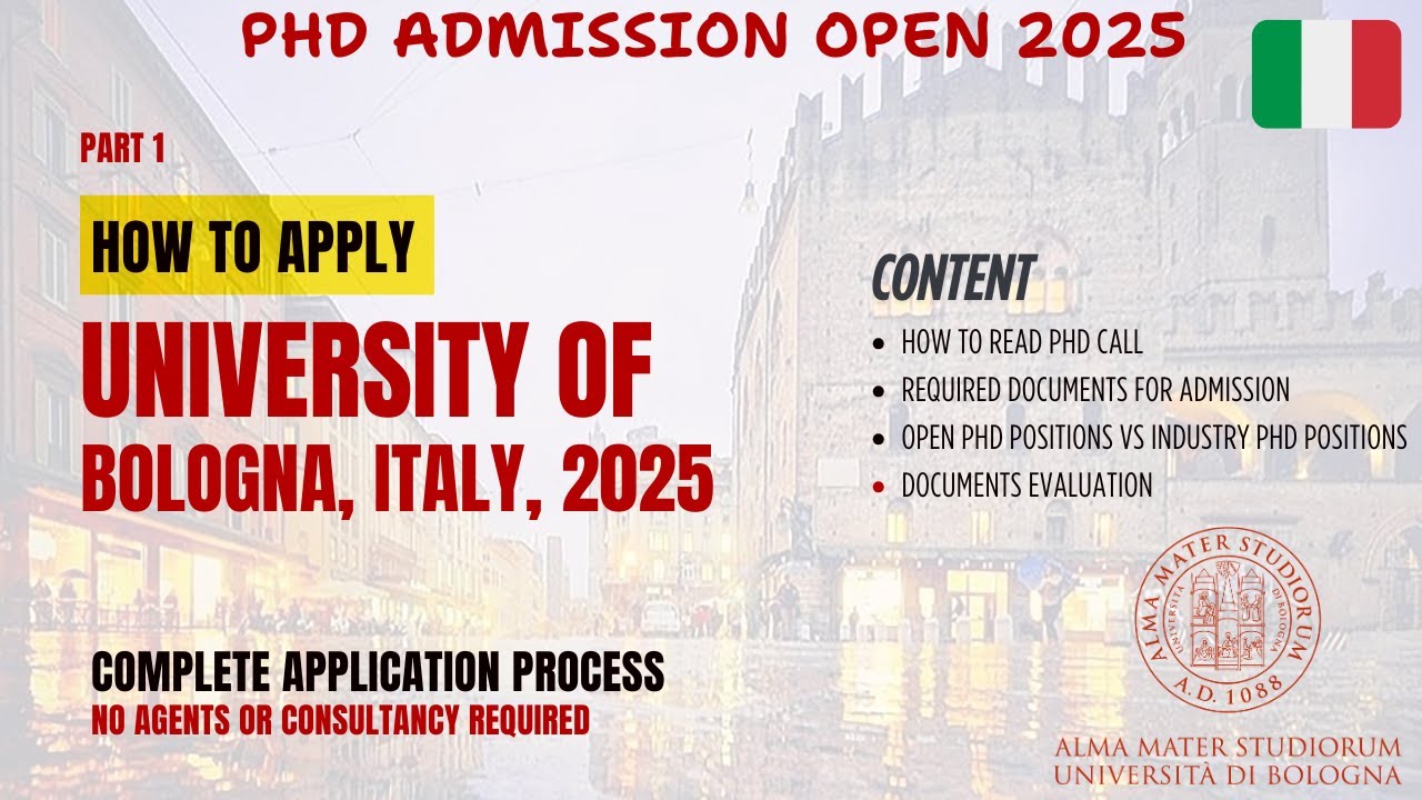 PhD Admission at University of Bologna 2025: | How to Apply for PhD in ...
