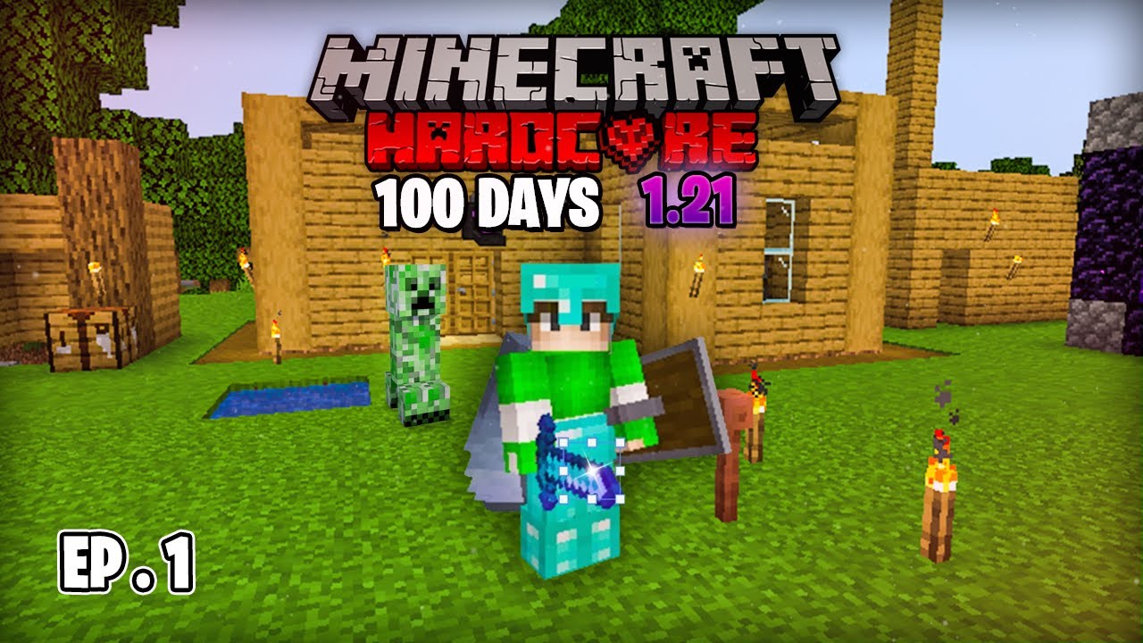 Surviving 100 Days in Minecraft 1.21 Hardcore... Episode 1 - YouTube