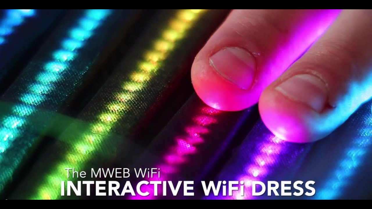 Behind the Scenes: MWEB WiFi "Chameleon" Internet-Enabled Dress - YouTube