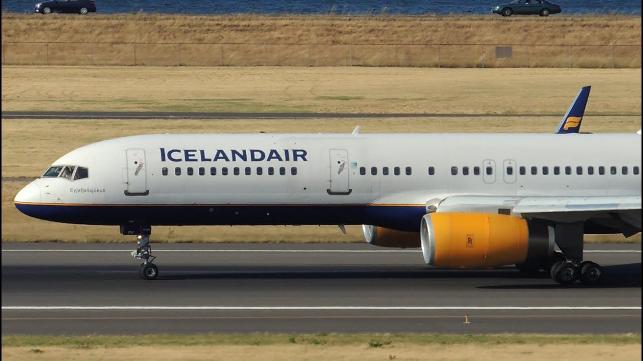 Iceland Air Boeing 757-200 [TF-FII] landing in PDX - YouTube