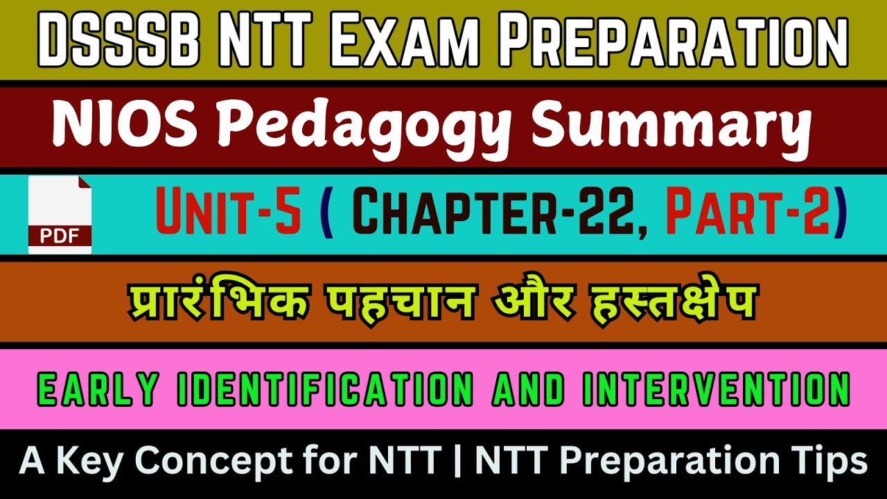 Early Identification and Intervention: Key Insights for NTT Aspirants ...
