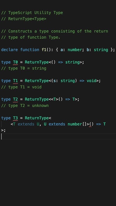 ReturnType - TypeScript Utility Types #shorts - YouTube