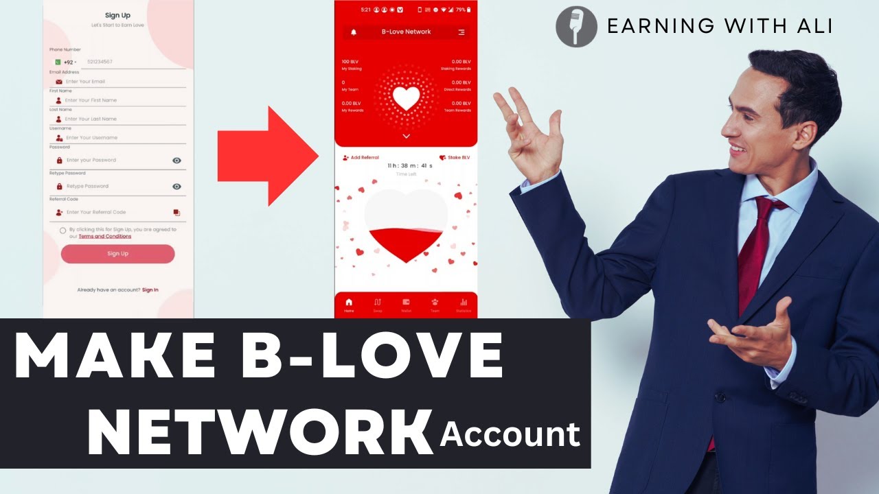 How to Make B Love Network Account by Earning with Ali - YouTube