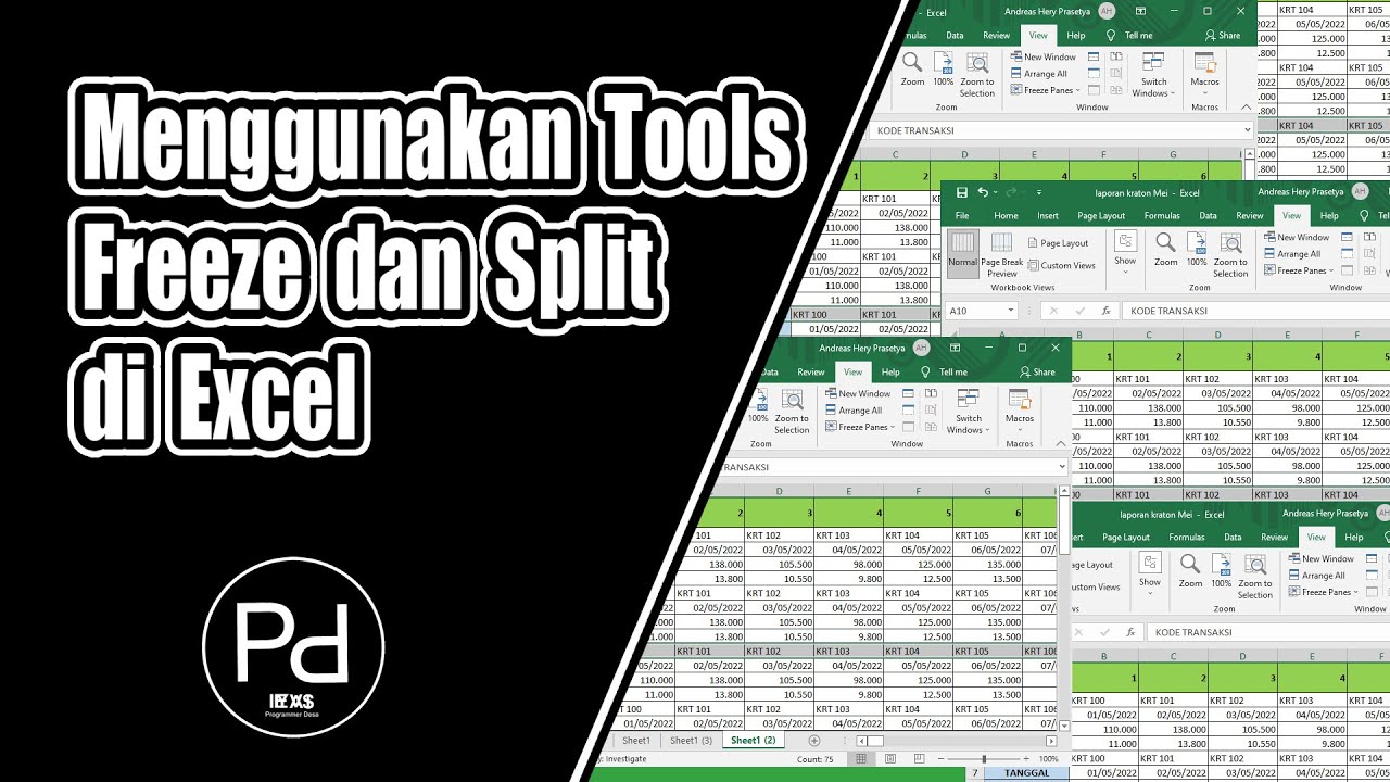 Menggunakan Tools Freeze dan Split di Excel - YouTube