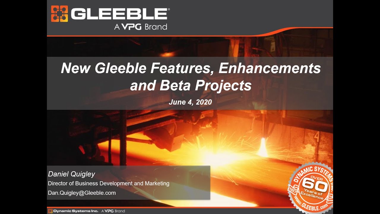 Episode 6 - New Gleeble Features, Enhancements and Beta Projects - YouTube