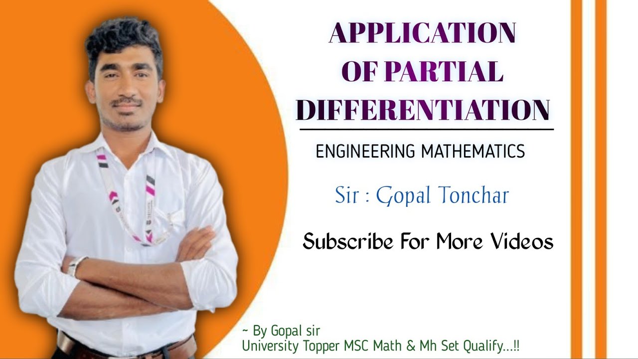 APPLICATION OF PARTIAL DIFFERENTIATION || UNIT 3 || BY GB SIR 📚 ️ - YouTube