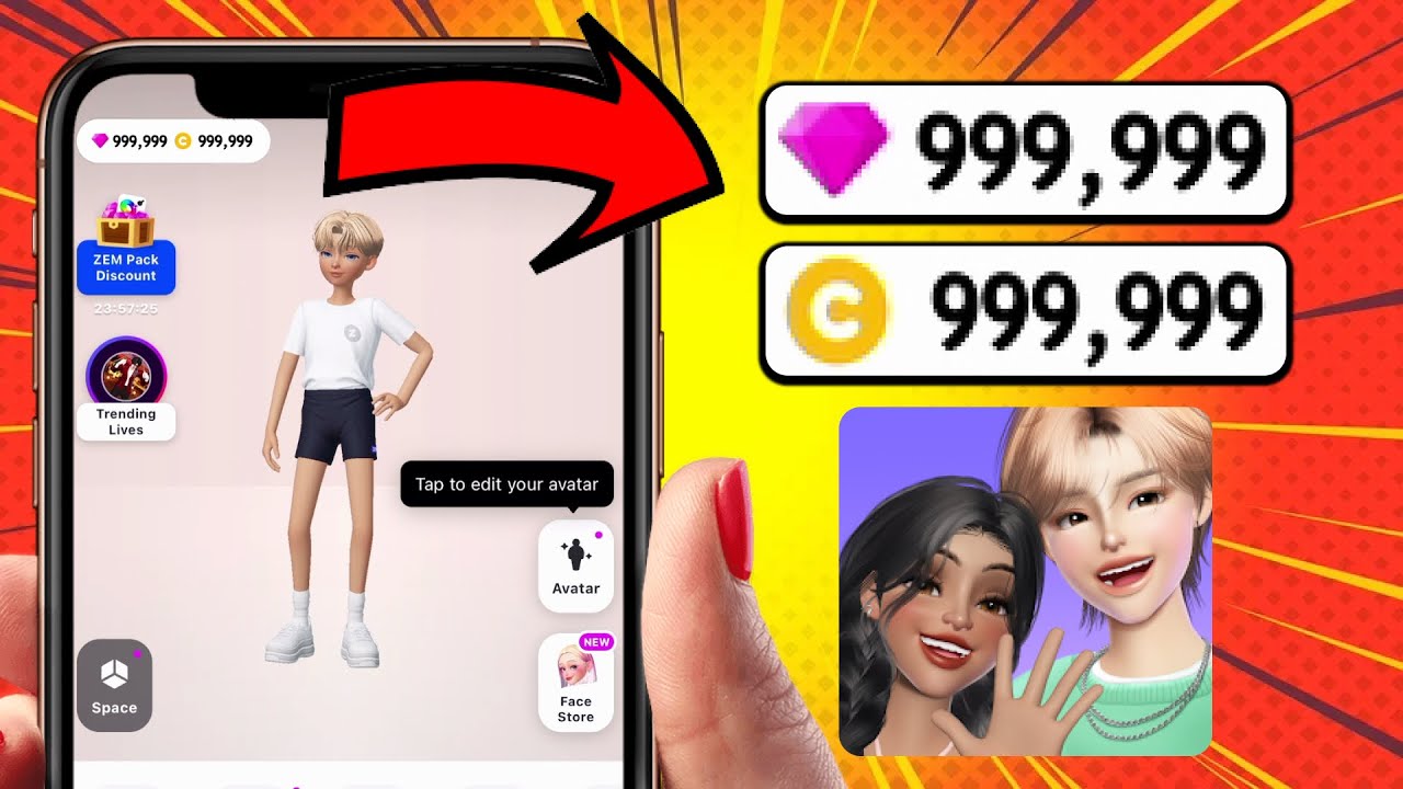 Zepeto Free Zems Hack 🤯 Get Unlimited Zems & Coins in Zepeto (iOS ...