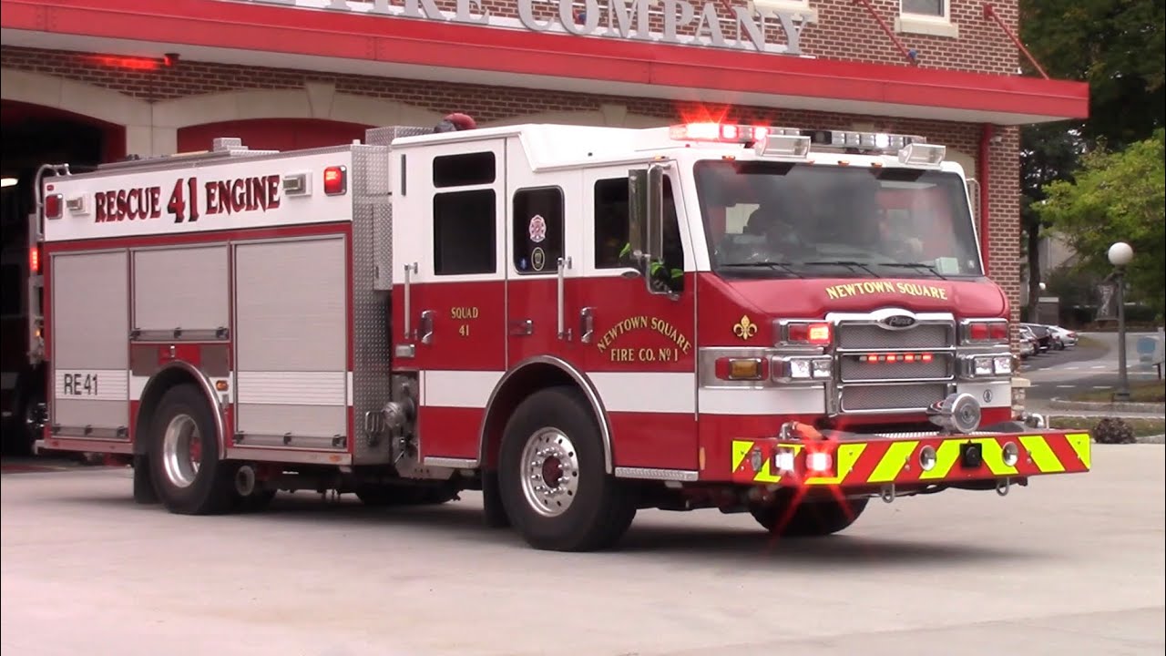 Newtown Square Fire Company Squad 41 Responding - YouTube