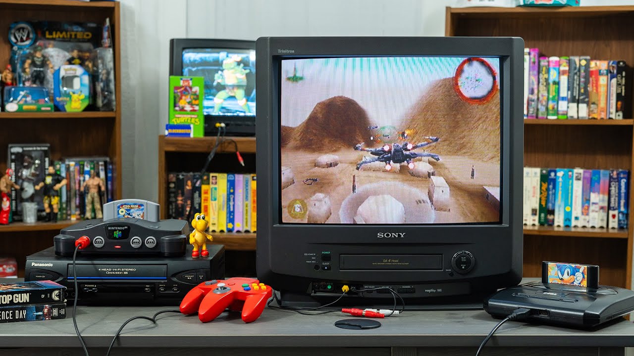 Sony Trinitron - Retro Gaming and VHS (CRT ASMR 4K) #crt - YouTube