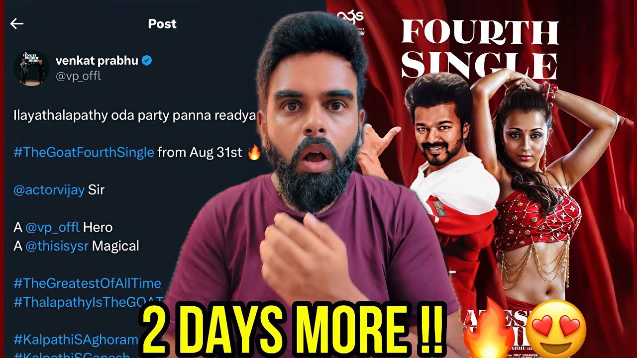 Official 🔥: GOAT 4th Single Release Date Announced 🤩 | Thalapathy Vijay ...
