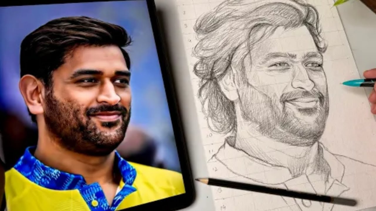 🤔HOW TO MAKE MS DHONI OUTLINE TUTORIAL 😍😍 - YouTube