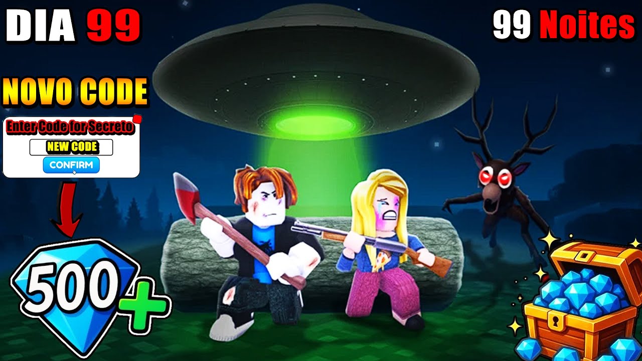 NOVO CÓDIGO DE 100 DIAMANTES NO 99 Noites na Floresta + COMO SOBREVIVER ...