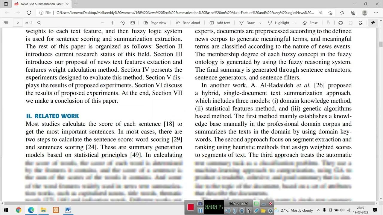 News Text Summarization Based on Multi Feature and Fuzzy Logic - YouTube