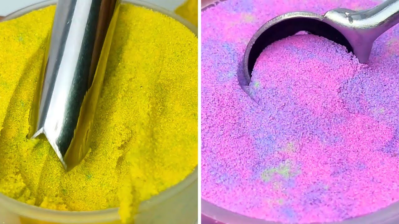Very Satisfying Kinetic Sand Scooping ASMR - YouTube