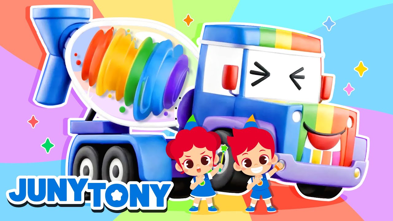 Mix, mix! Rainbow Mixer 🌈 | Mixing Colors with Mixer Truck | +More Kids ...