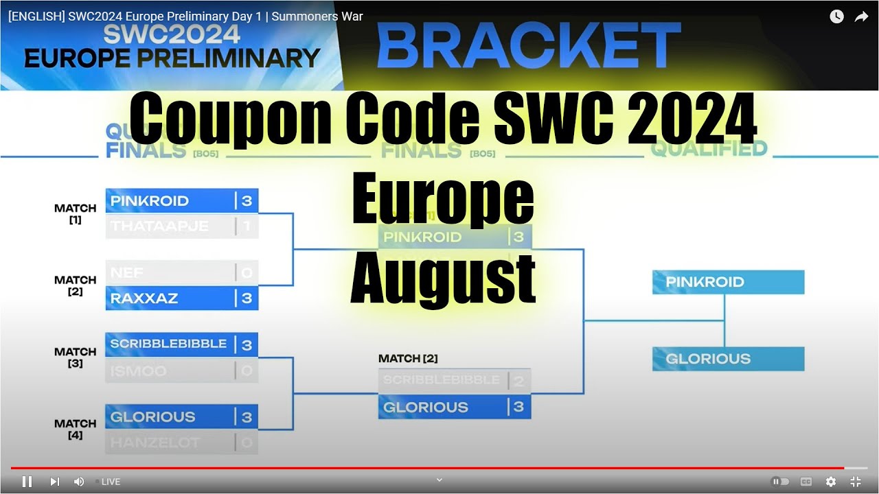 code coupon augst 2024 swc europe - YouTube