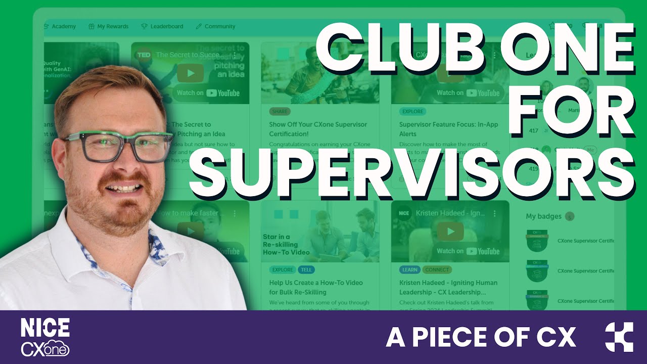 A Piece of CX: Club One for Nice CXone Supervisors - YouTube