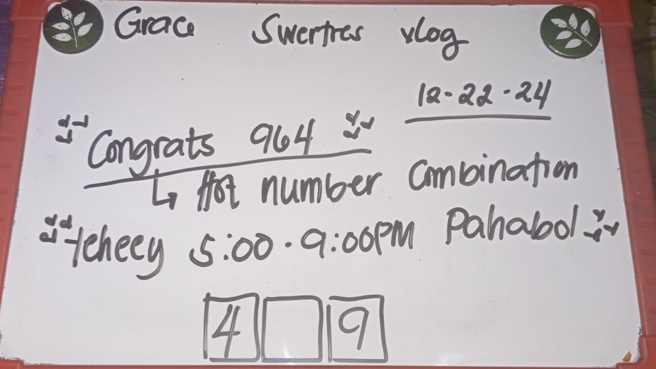 CONGRATS 964 HOT NUMBER COMBINATION_5:00-9:00PM PAHABOL ...