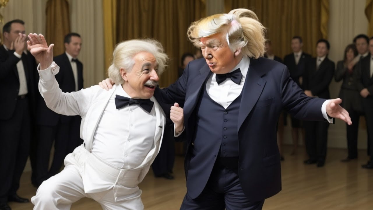 Donald Trump dances with Einstein💃🕺🤣 - YouTube