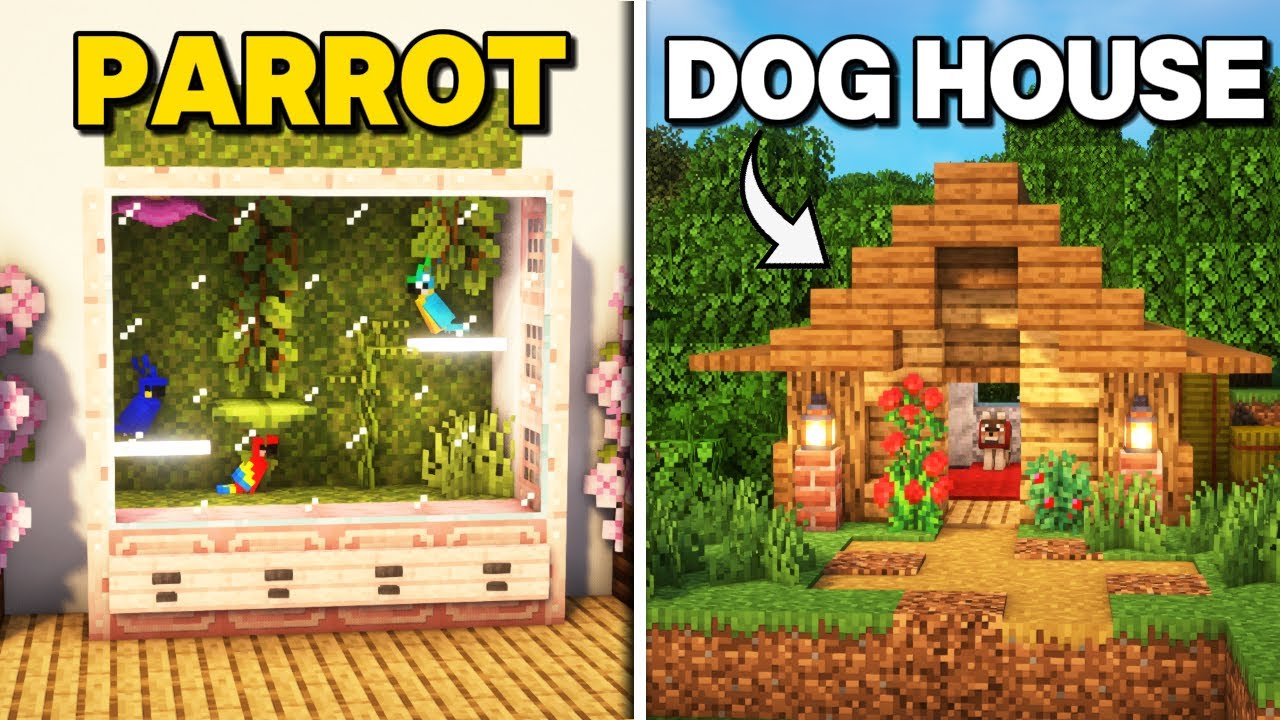 Minecraft | 3+ Cute Pet Houses! - YouTube