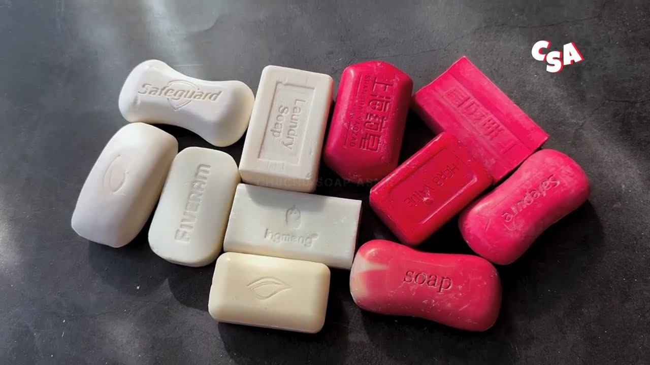 White & Red Soap Cutting ASMR - Relaxing Sound | Dry Soap 🫧🧼 - YouTube