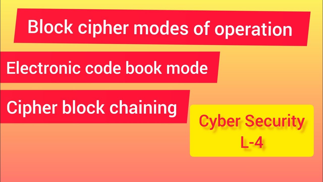 Cyber Security L4|algorithm modes of block cipher|ECB|CBC|btech cse ...