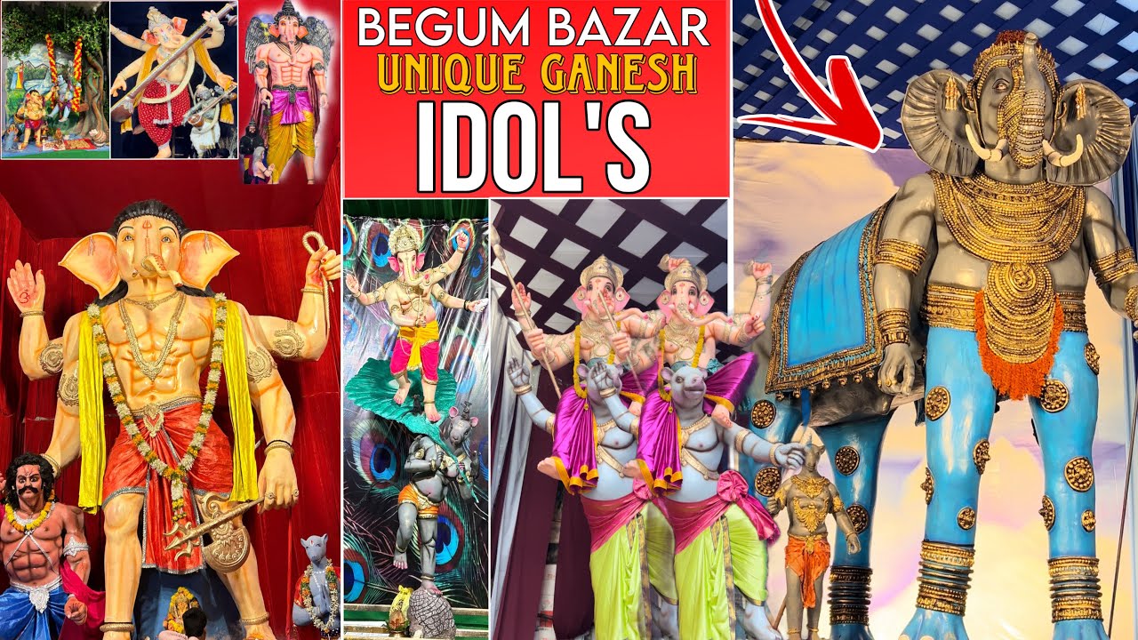 Begum Bazar Unique Ganesh Idol's #2024 | Pailwan Ganesha 2024 | Variety ...