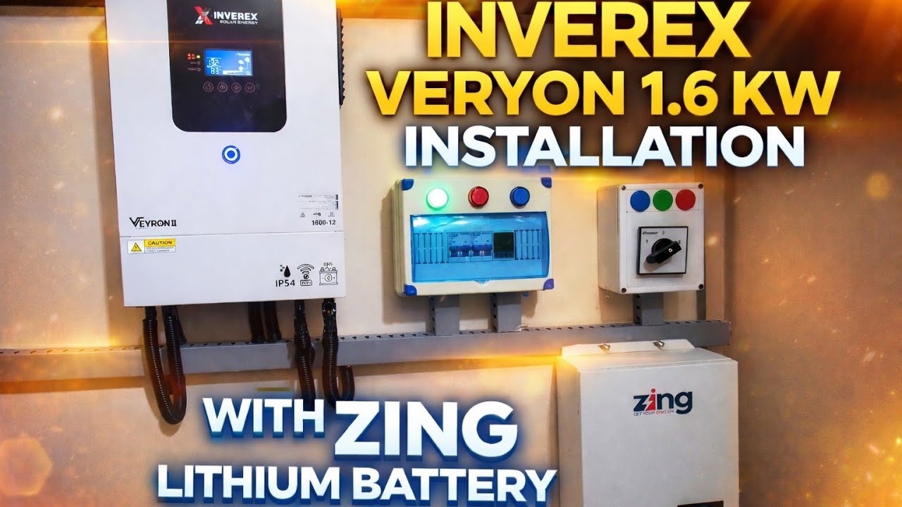 Inverex veryon II 1.6 kw installation with zing lithium battery 12 v ...