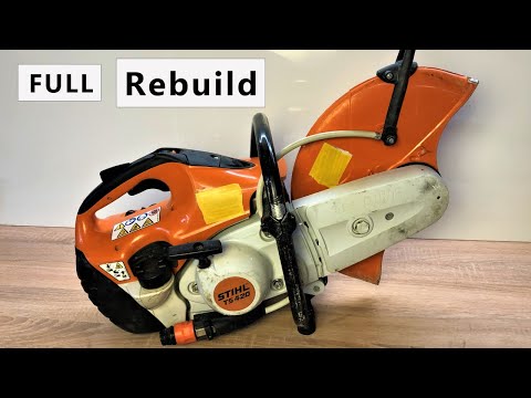 Full STIHL Concrete Saw Rebuild in 9 minutes! Stihl TS 420 (Basically with three tools)