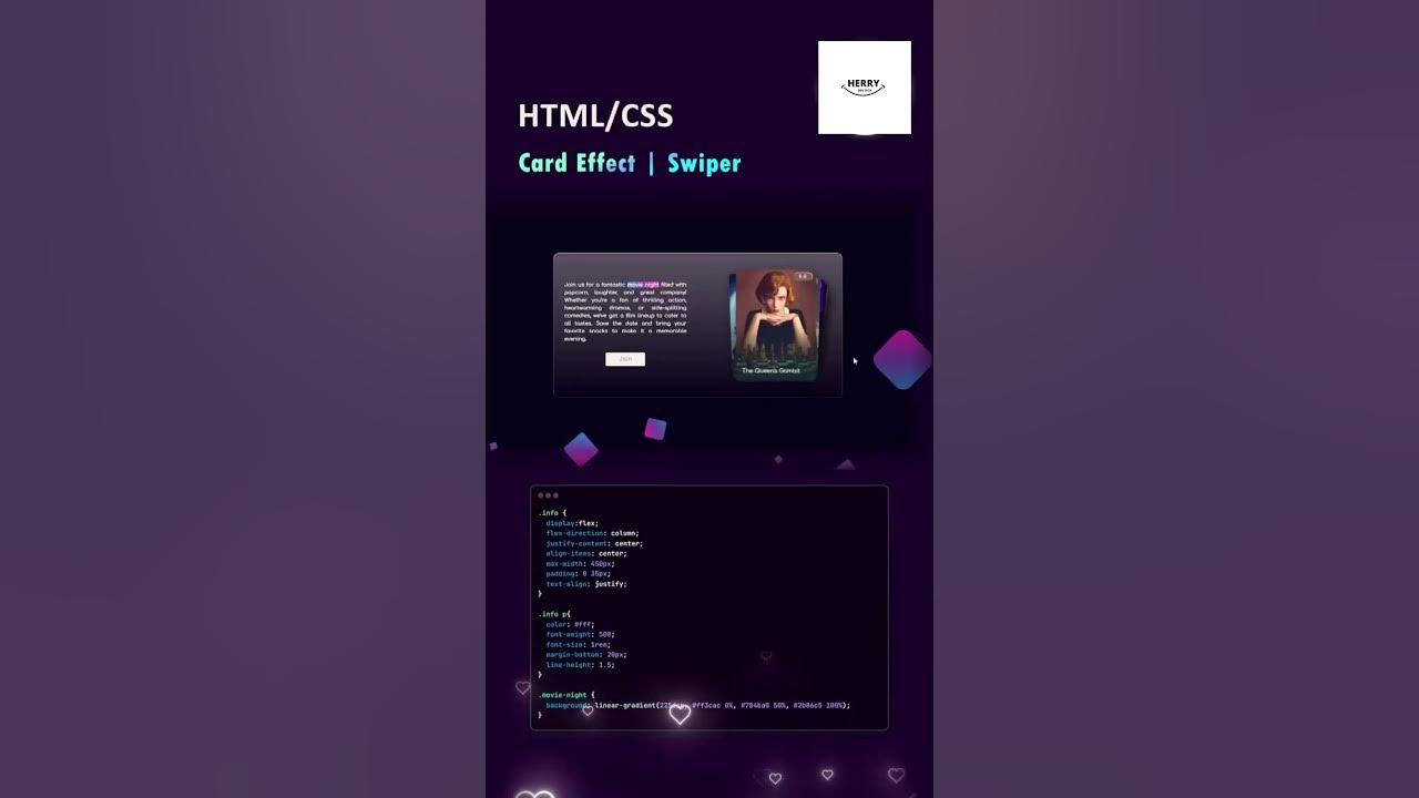 🚀 Swipe into the Future: Stunning HTML & CSS3 Card Effects! 💻||#shorts #shortvideo #design # ...