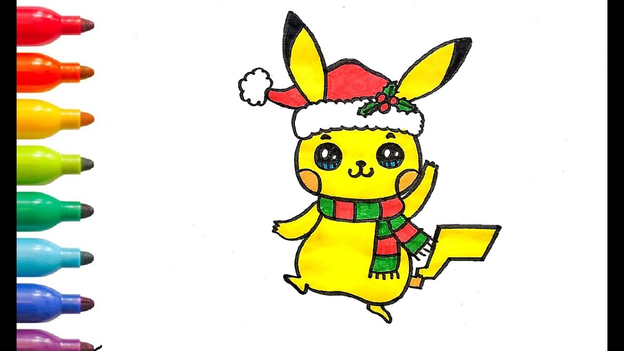 How to DRAW CHRISTMAS PIKACHU - YouTube