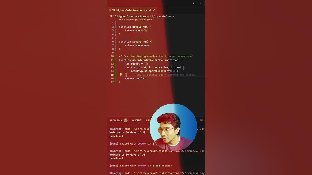 Higher Order Functions in JavaScript | Day 15/50 of Javascript Challenge | Soumyadip - YouTube