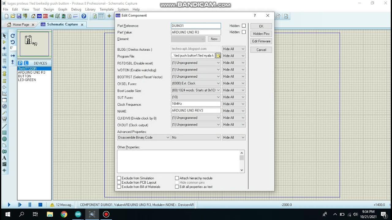 Demo Simulasi Led Push Button Dengan Arduino Uno X Proteus Youtube
