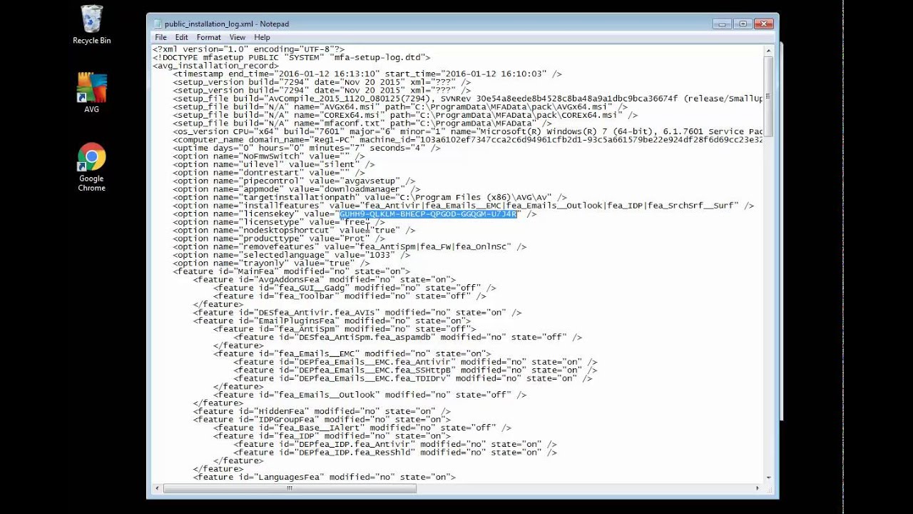 How to find a full AVG key on computer - YouTube